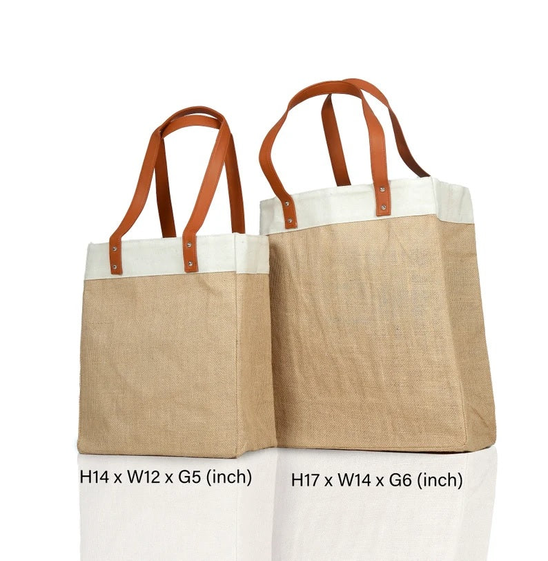 Custom Burlap Jute Bag With Leather Handles – TheTrulyCustom